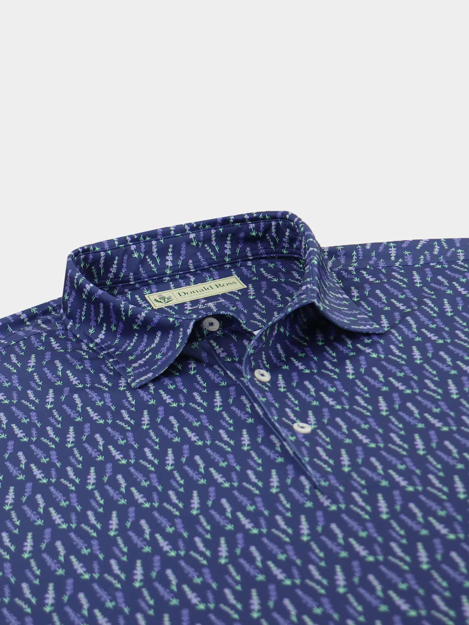 Donald Ross Mens Lavender Print Polo - NAVY/ LILAC / CUCUMBER – Golf ...