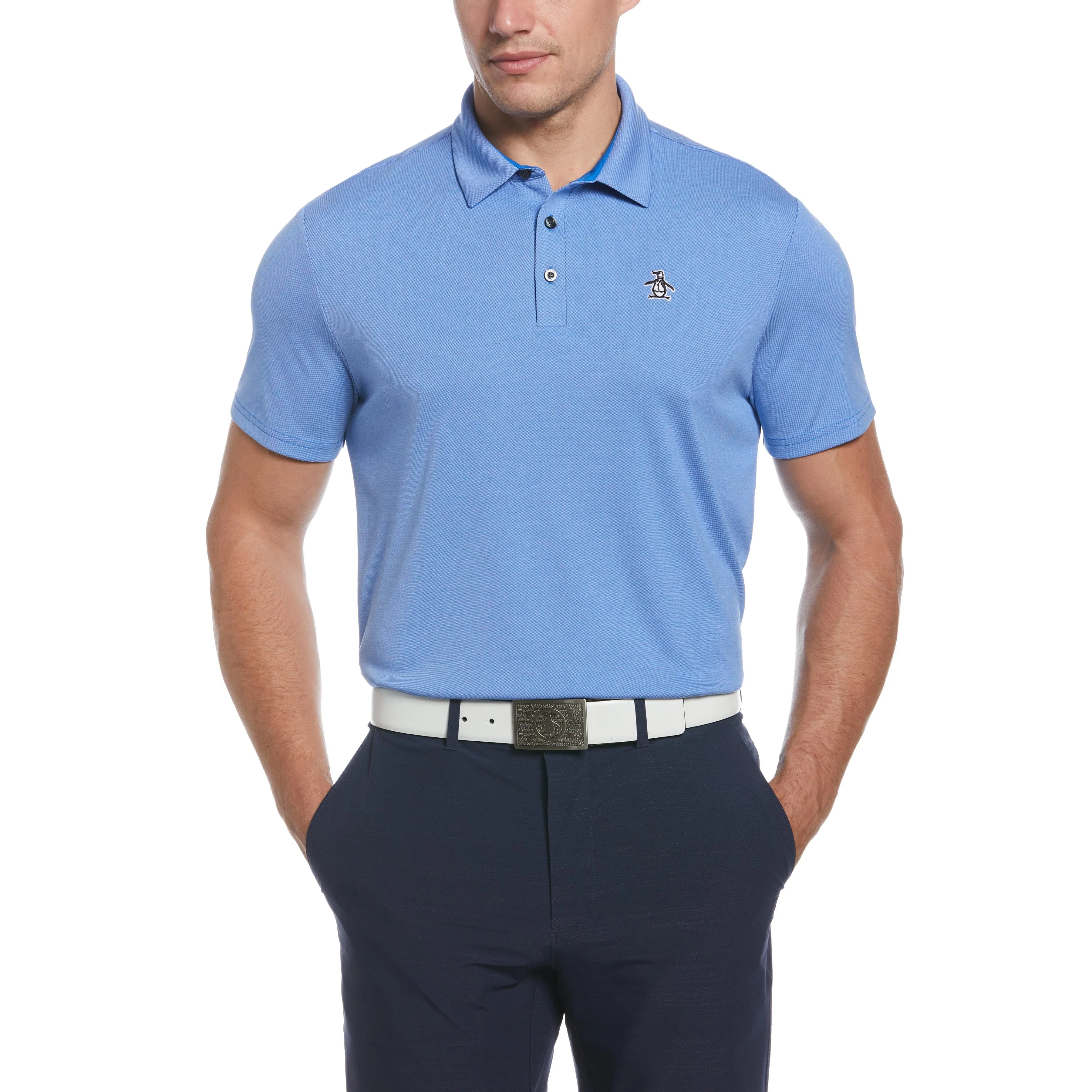Original Penguin Mens Eco Oxford Performance Polo - BLUE TATTOO – Golf ...